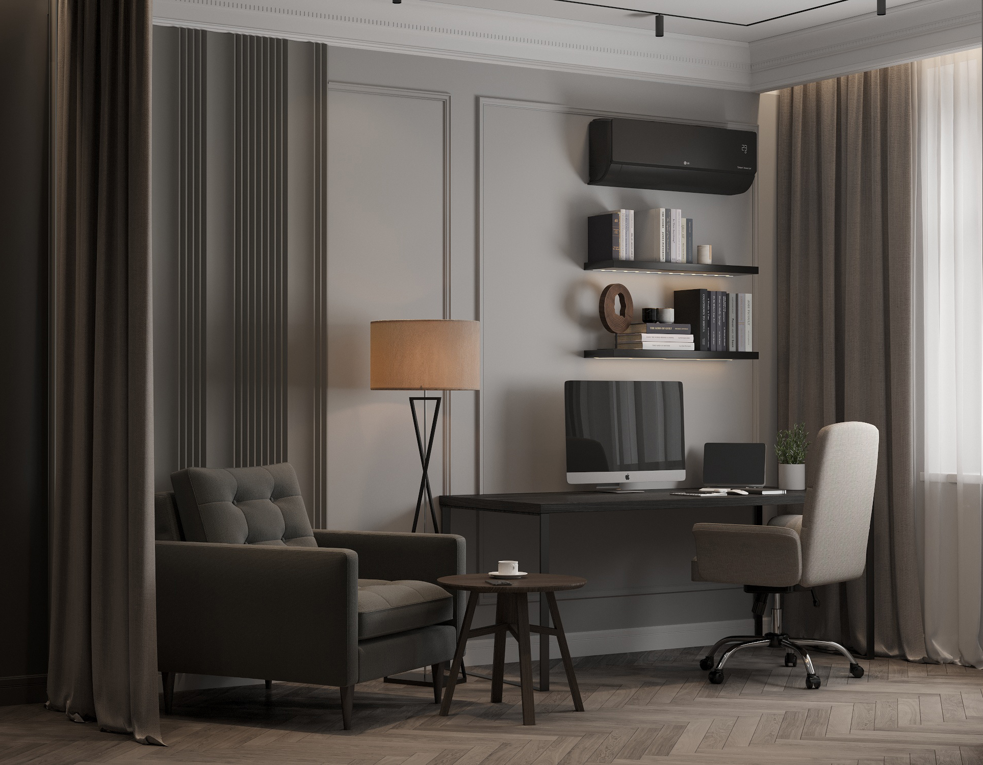 Дизайн 1-комнатной квартиры 36 кв. м. в стиле неоклассика г.Москва, ул ...